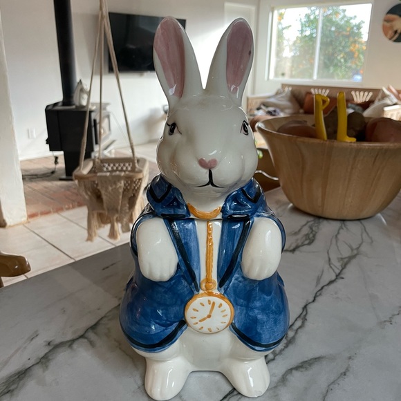 Holiday | Vintage White Rabbit Cookie Jar Alice In Wonderland 135 ...